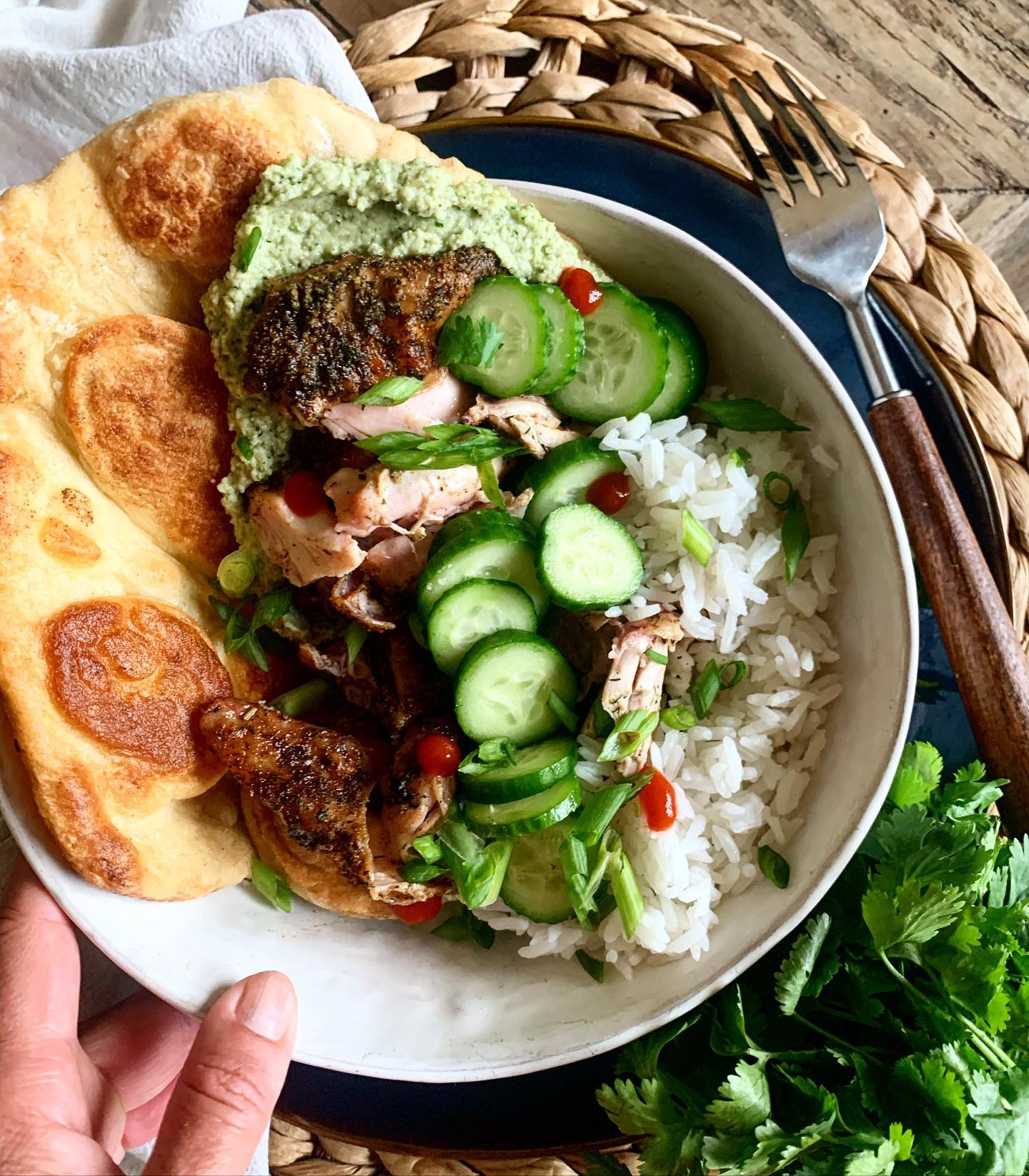 Green Goddess Cashew and Crispy Chicken Bowls - White Sparrow Food Company